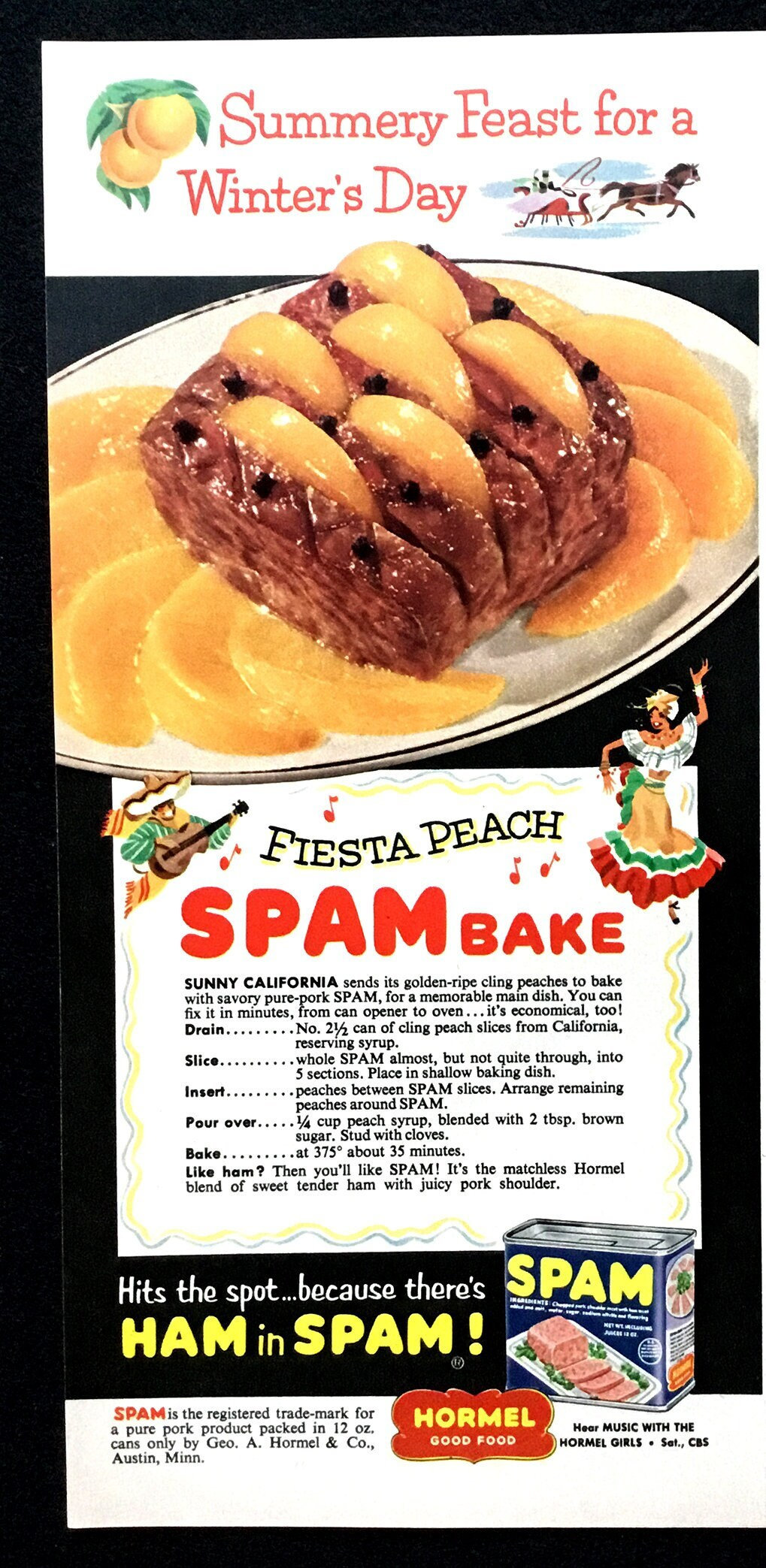1954 Spam Ad, Vintage Magazine Print, Retro Advertising Art - Etsy