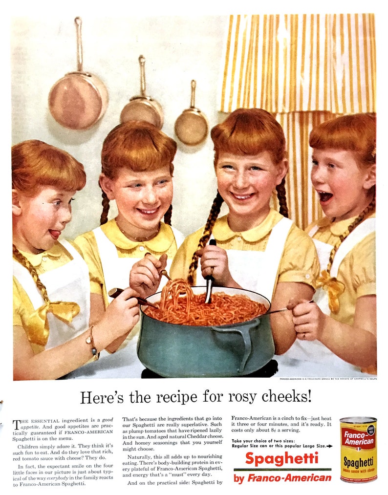 1956 Franco-american Spaghetti Vintage Magazine Ad - Etsy
