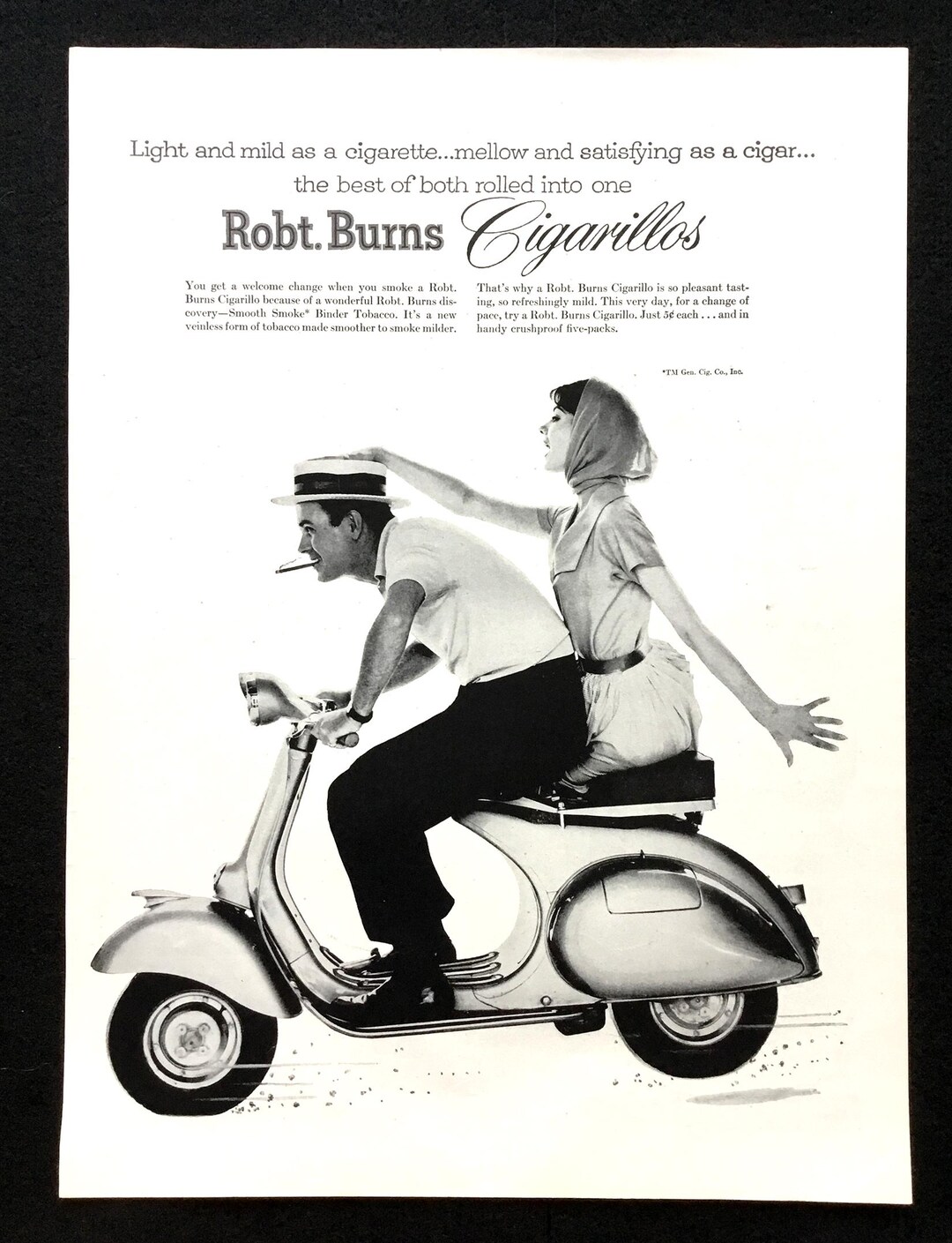 1958 Robt. Burns Cigarillos Vintage Ad, Advertising Art, Magazine Ad ...