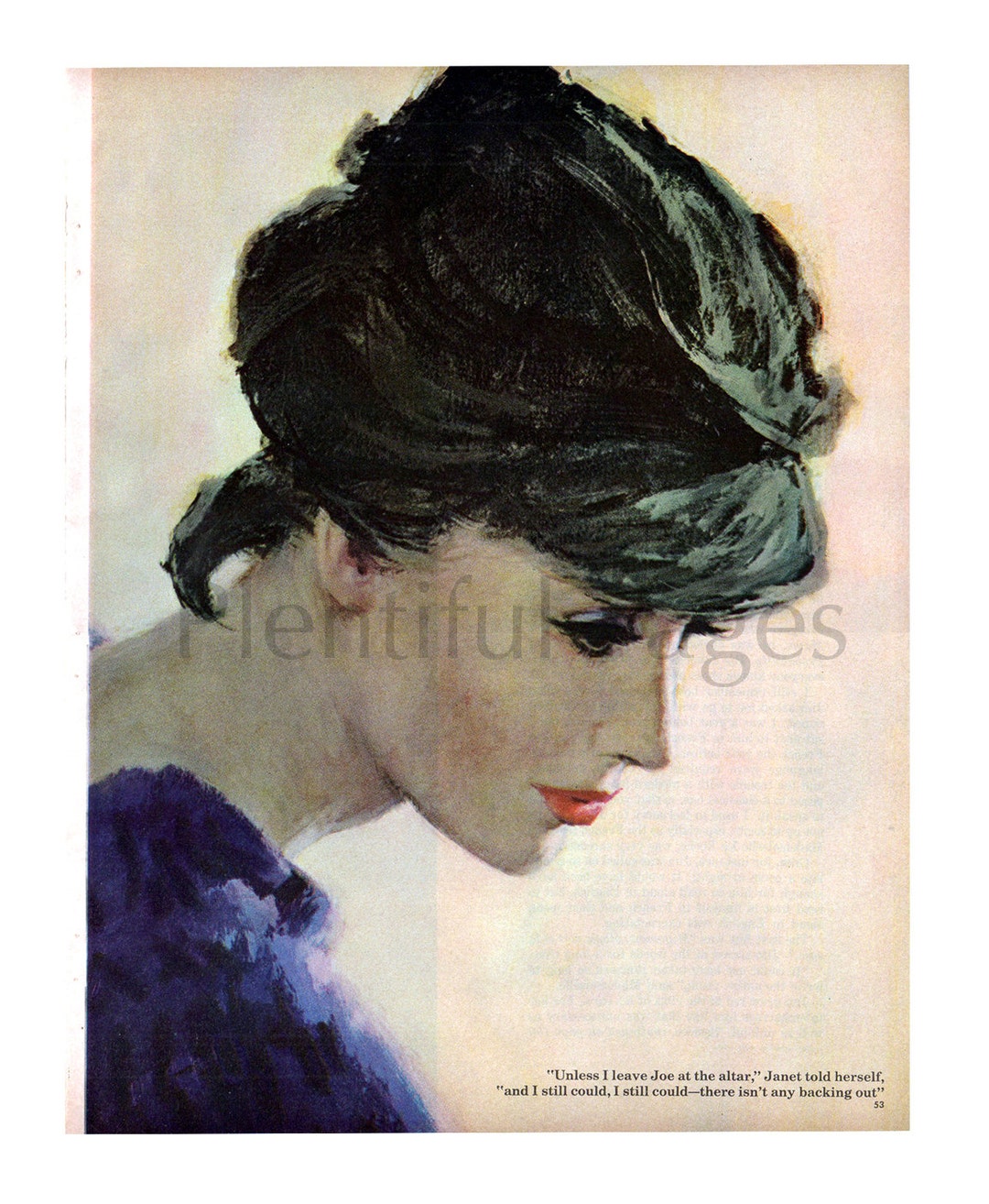 1963 Vintage Magazine Illustration, 1960's Lady, 1960's Fashion ...
