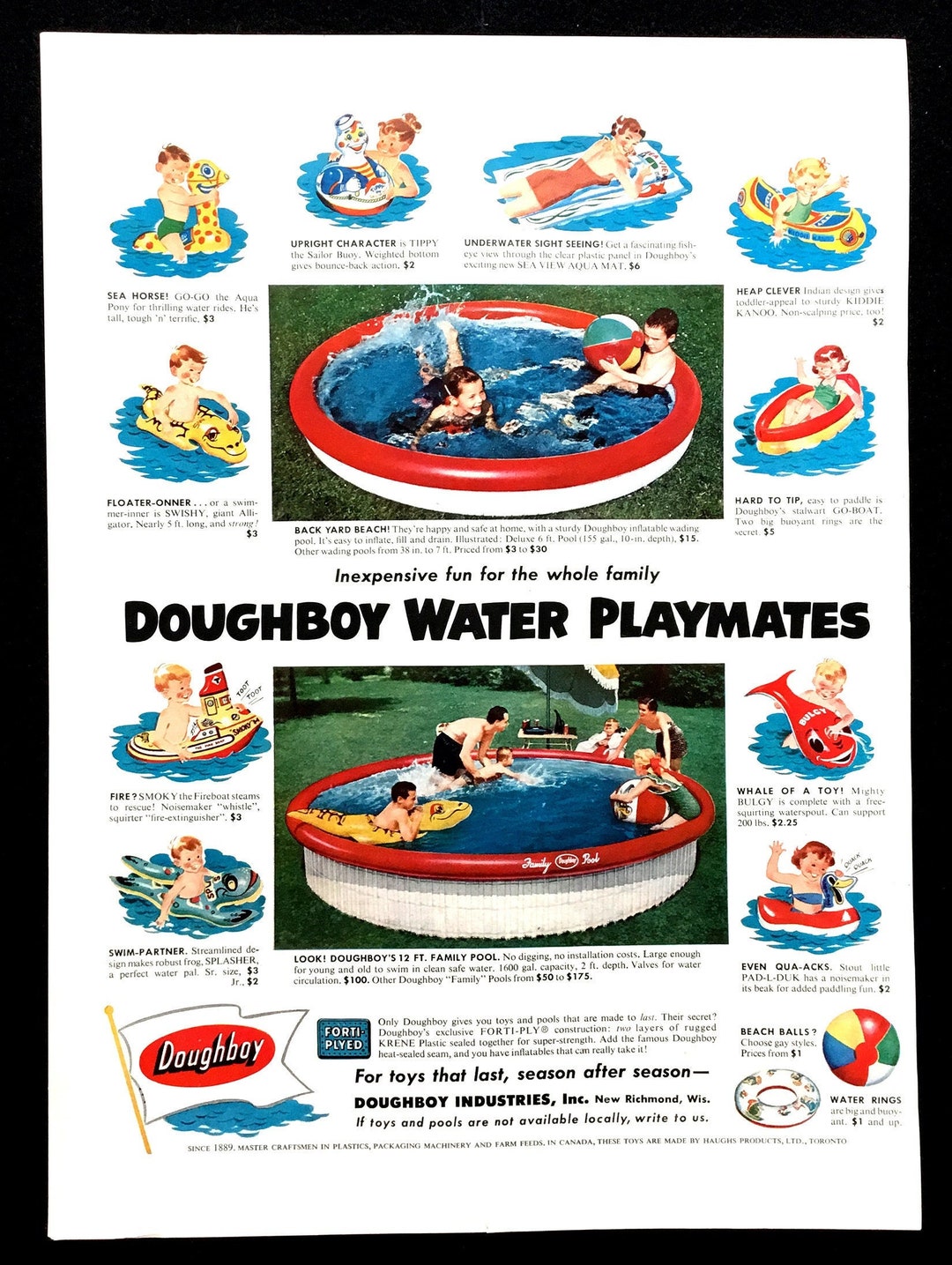1950's Doughboy Water Playmates Vintage Ad, Advertising Art, Magazine ...