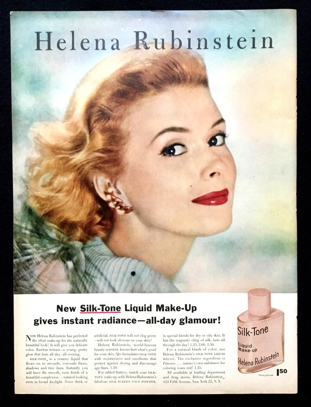 1957 Helena Rubinstein Vintage Ad, Advertising Art, Magazine Ad, 1950's ...