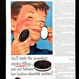 1950 Oreo Cookie Vintage Ad, Advertising Art, Magazine Ad, Print Ad ...