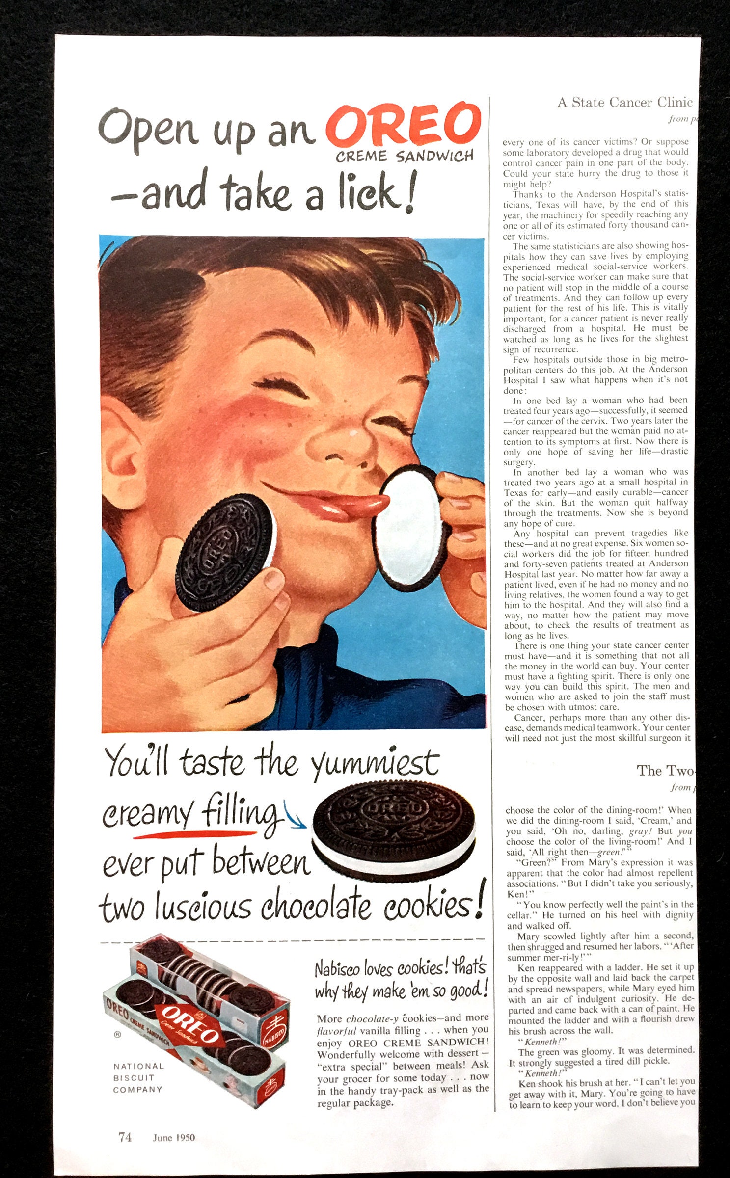 1950 Oreo Cookie Ad, Vintage Magazine Print, Dessert Advertising Art - Etsy