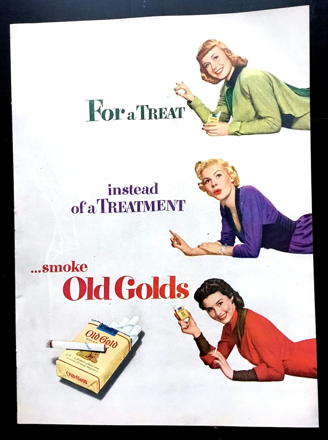 1951 Old Gold Cigarettes Vintage Ad, Advertising Art, Magazine Ad ...
