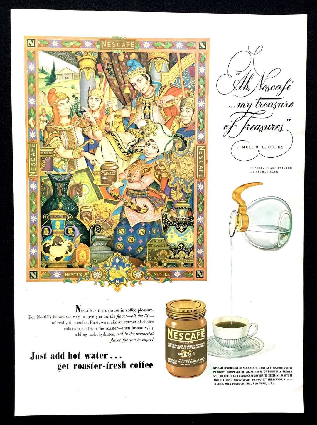 1946 Nescafe Vintage Ad, Instant Coffee, Advertising Art, Magazine Ad ...
