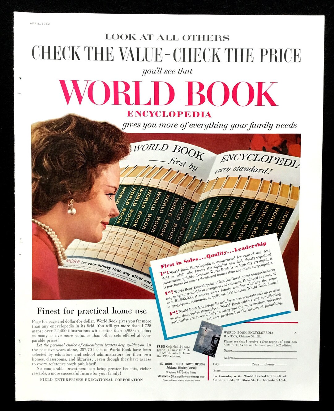 1962 World Book Encyclopedia Vintage Ad, Advertising Art, Magazine Ad ...