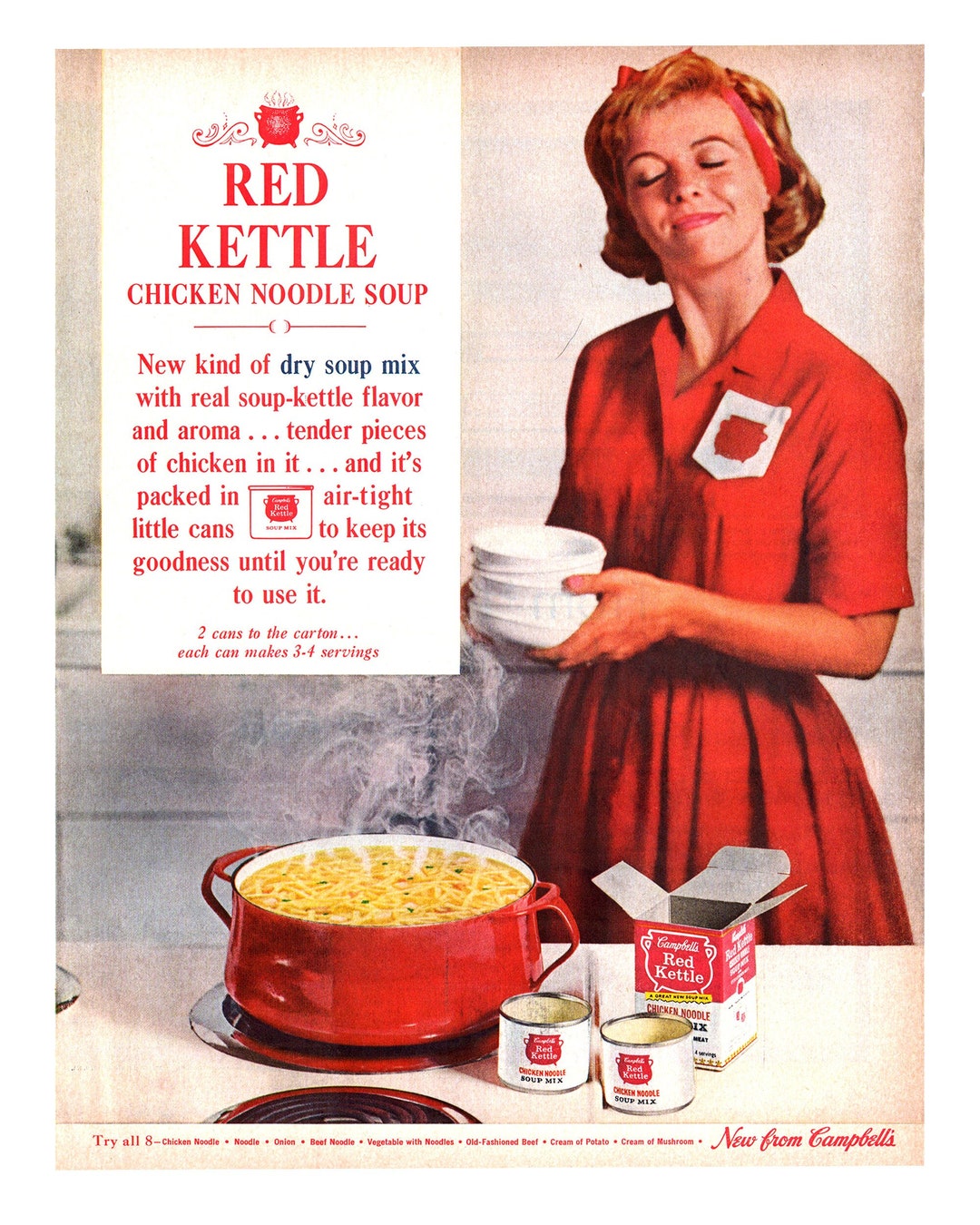 1962 Campbell's Red Kettle Soup Vintage Ad Advertising - Etsy