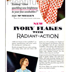 1950's Ivory Flakes Laundry Detergent Vintage Ads, Set of Two, 1950's ...