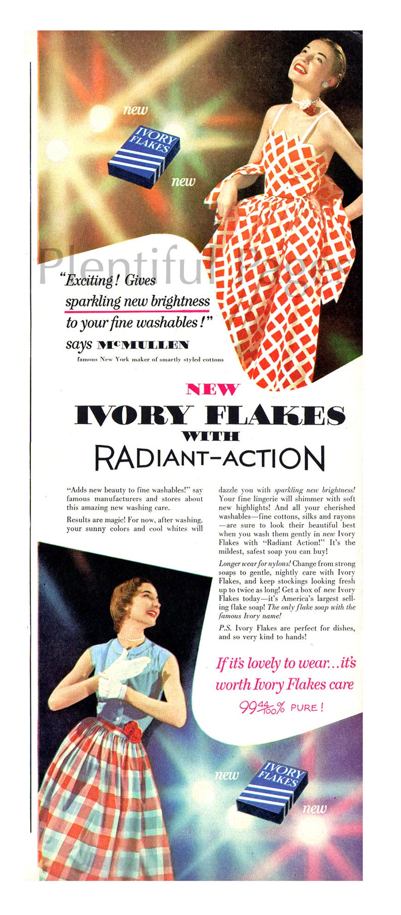 1950's Ivory Flakes Laundry Detergent Vintage Ads Set of | Etsy