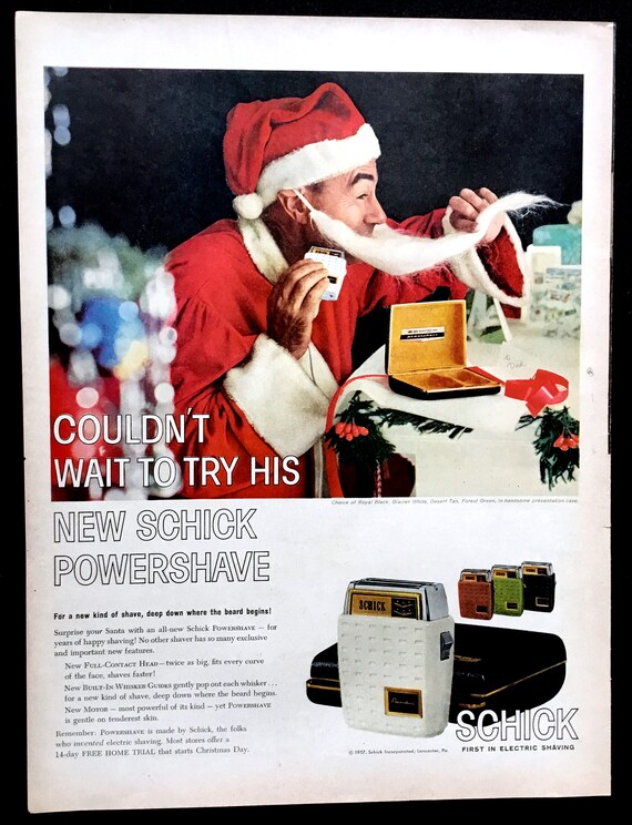 1957 Schick Electric Shaver Vintage Ad Advertising Art - Etsy