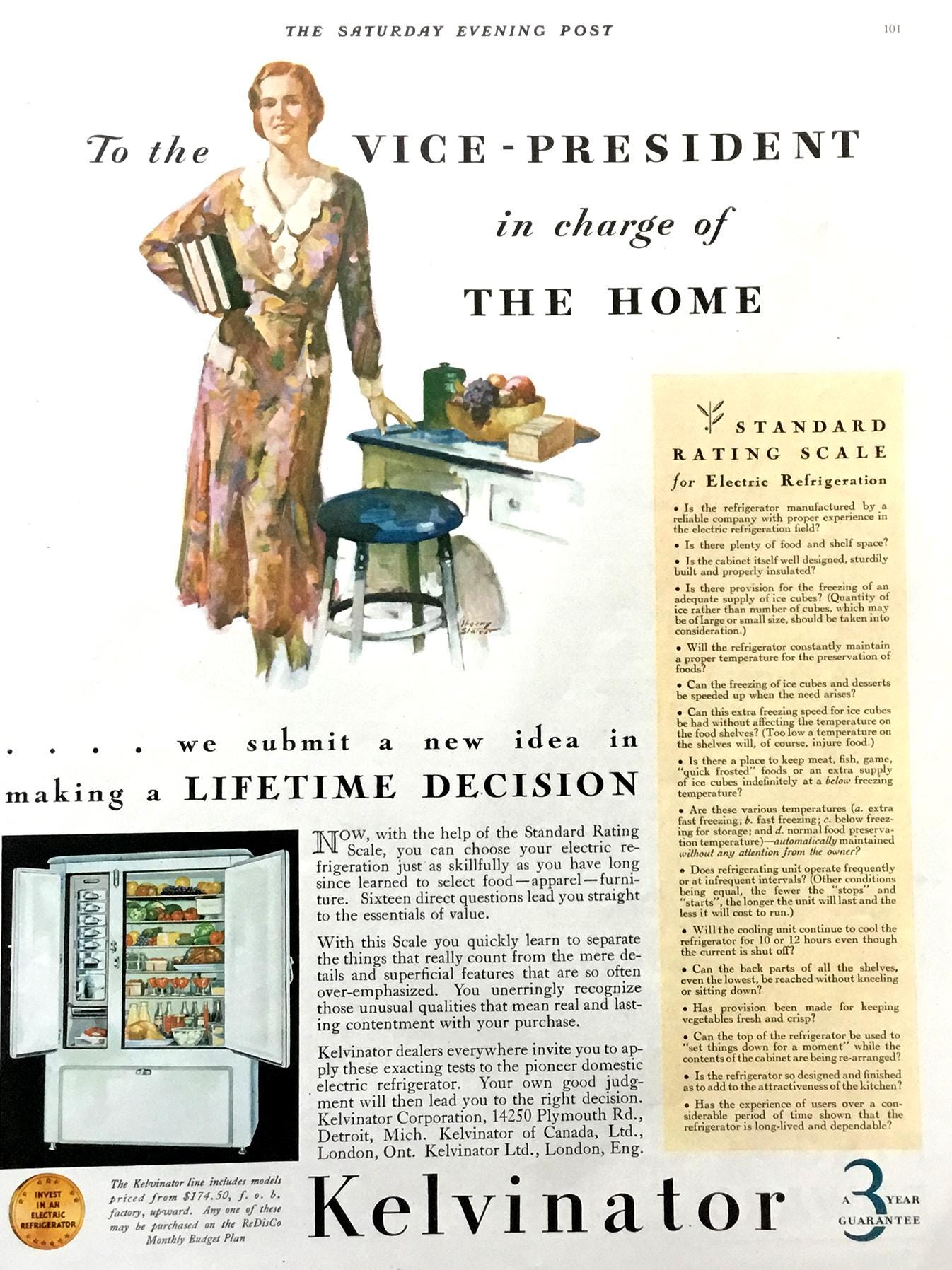 1931 Kelvinator Refrigerator Vintage Ad, Advertising Art, Magazine Ad ...