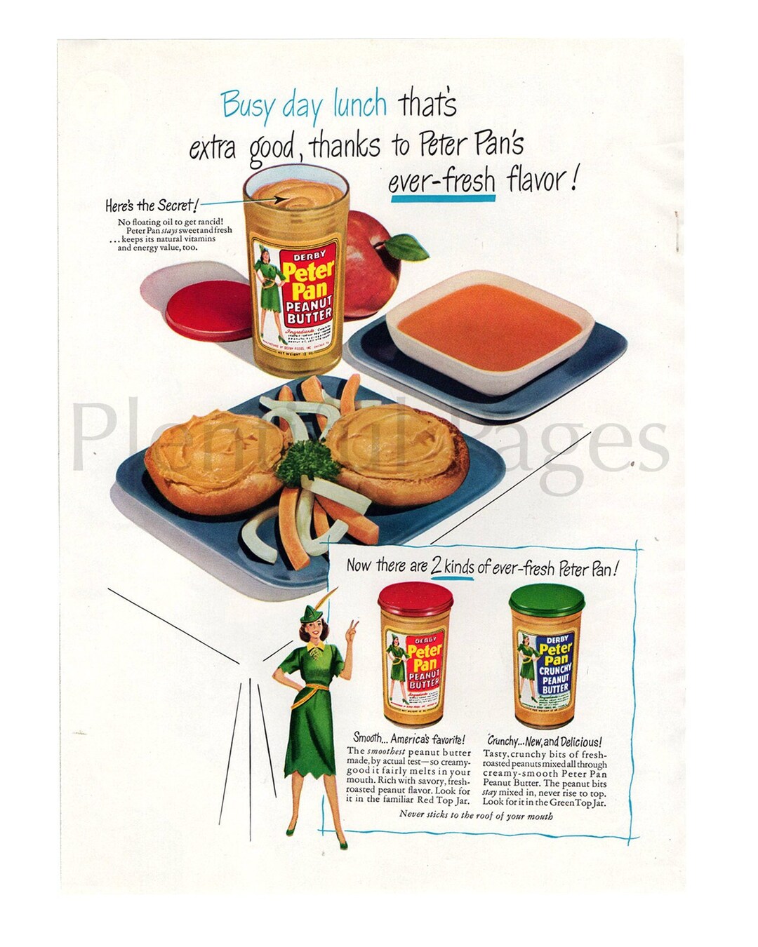 1949 Peter Pan Peanut Butter Vintage Ad, Advertising Art, Magazine Ad ...