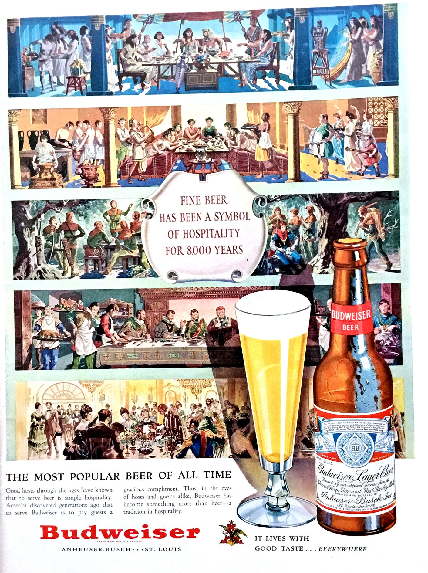1947 Budweiser Beer Ad, Vintage Magazine Print, Anheuser-busch - Etsy