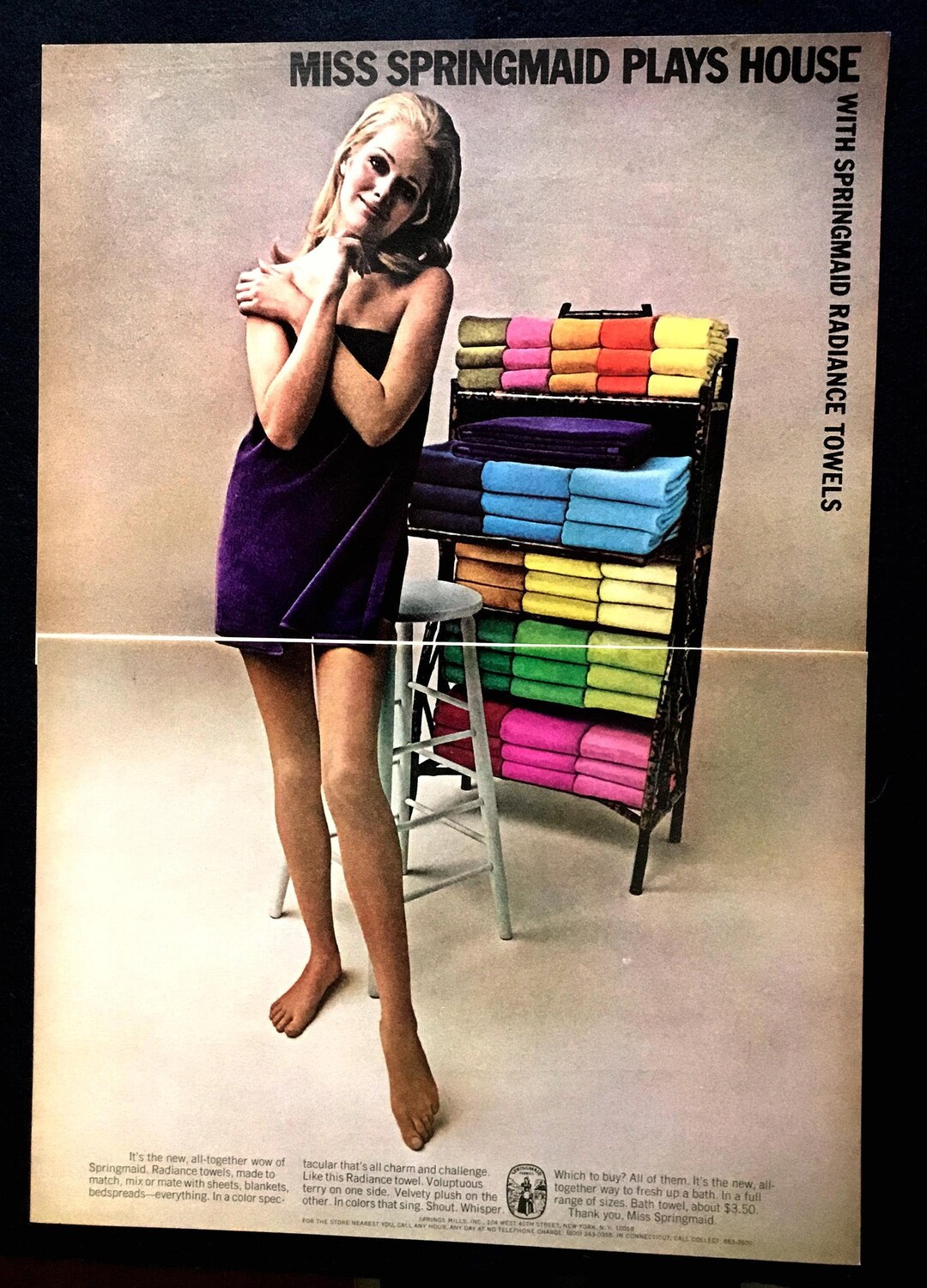 1969 Springmaid Towels Vintage Ad, Advertising Art, Magazine Ad, Print ...