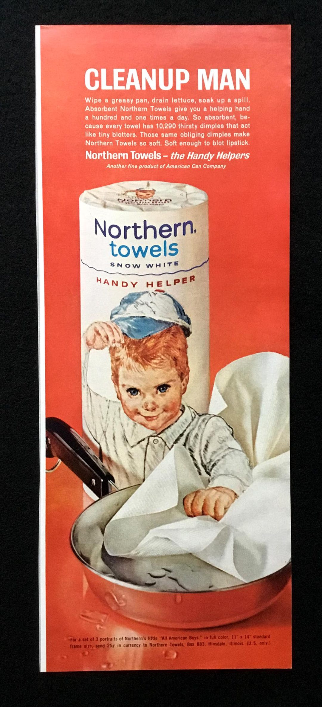 1963 Northern Paper Towels Vintage Ad, Advertising Art, Kitchen Decor ...