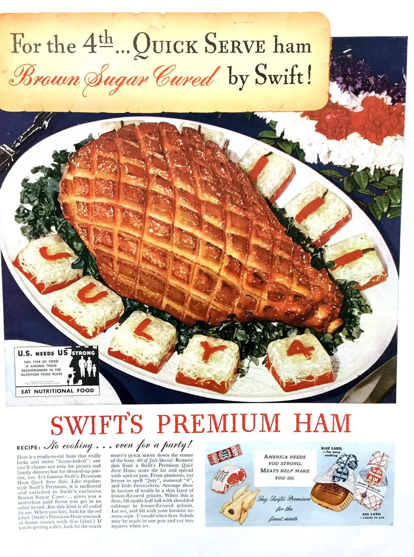 1942 Swift's Ham Ad, Fourth of July, Vintage Magazine Print - Etsy