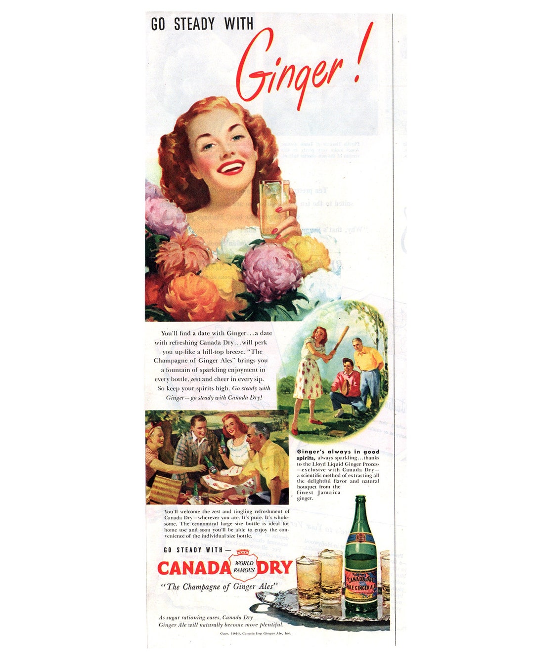 1946 Canada Dry Ginger Ale Vintage Ad, Advertising Art, Magazine Ad ...