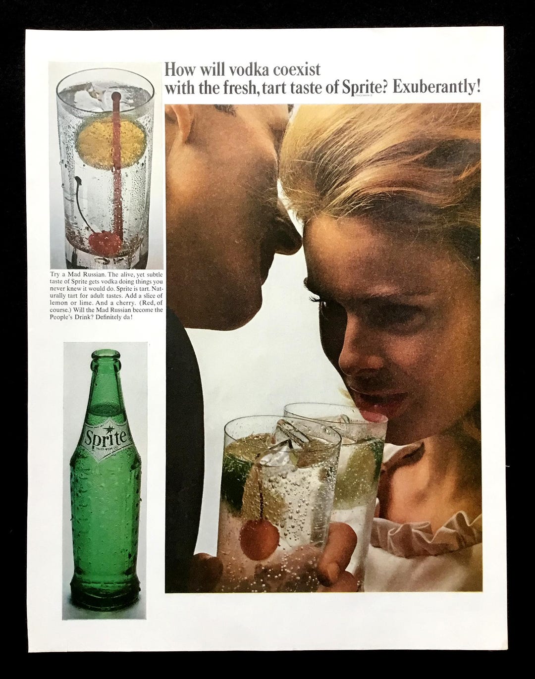 1965 Sprite Vintage Ad, Advertising Art, Soda, Print Ad, Magazine Ad ...