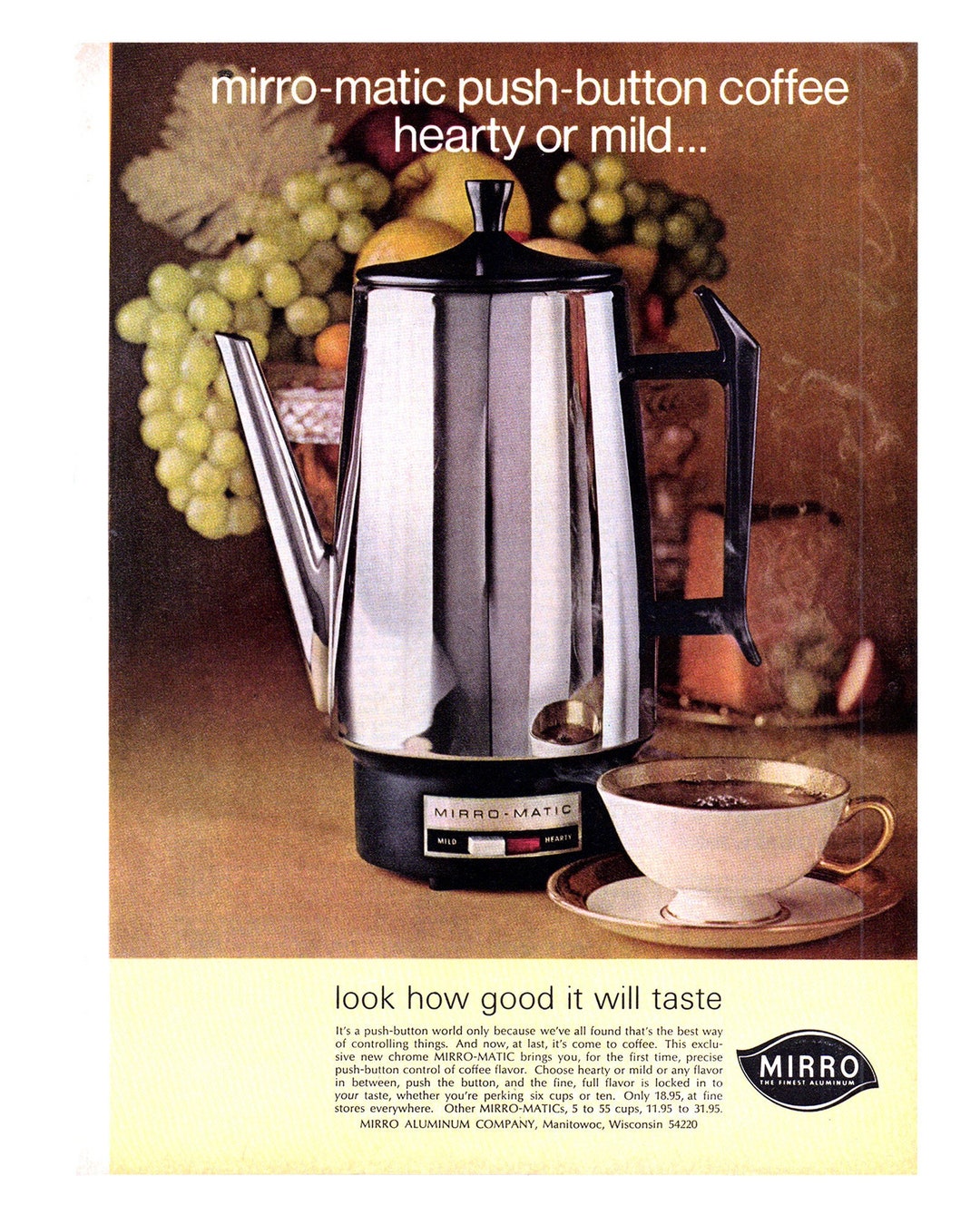 1968 Mirro-matic Coffee Pot Vintage Ad, Advertising Art, Magazne Ad ...