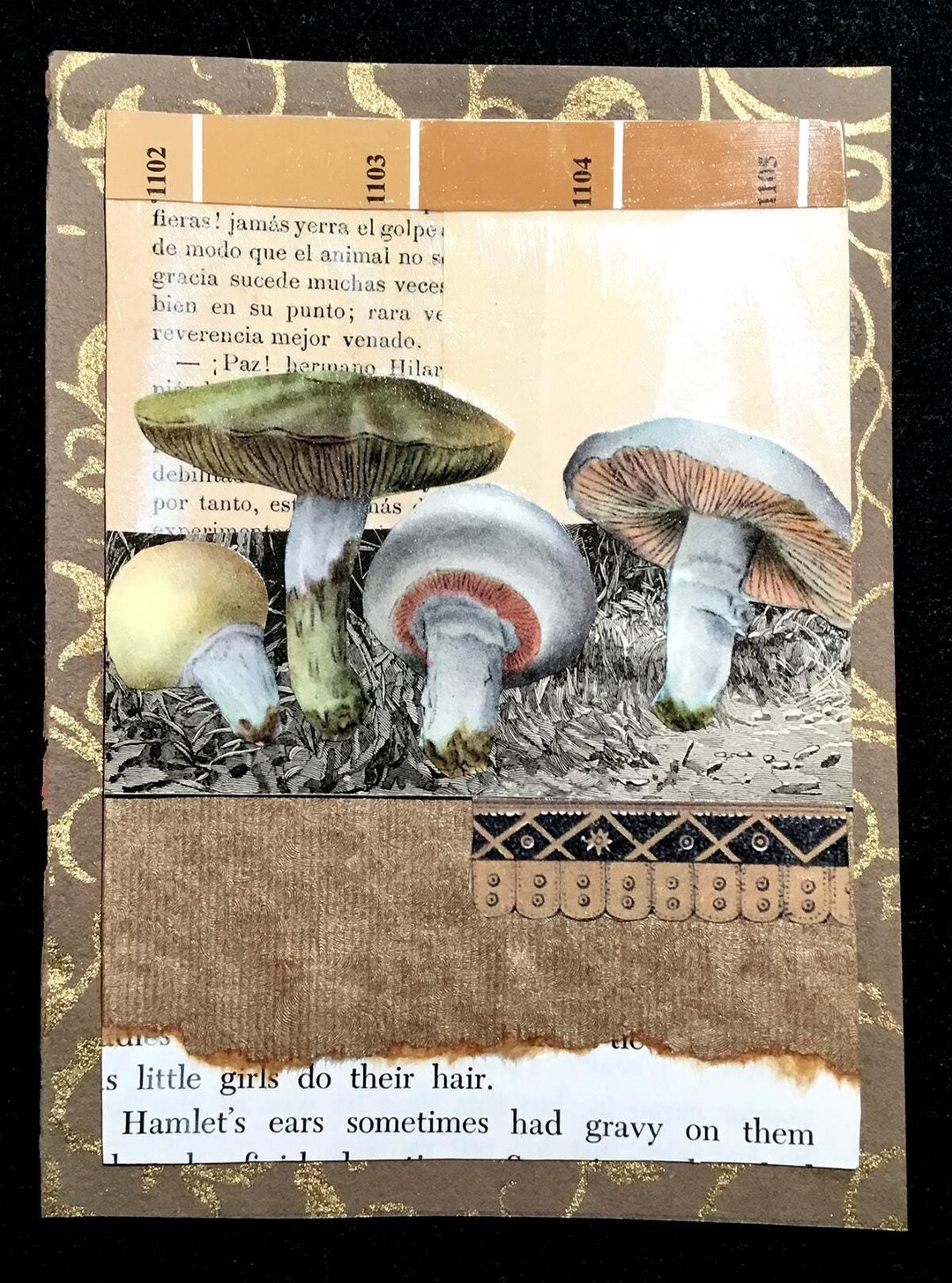 Original Collage Art, "shades of Brown", Handmade, Unframed Paper ...