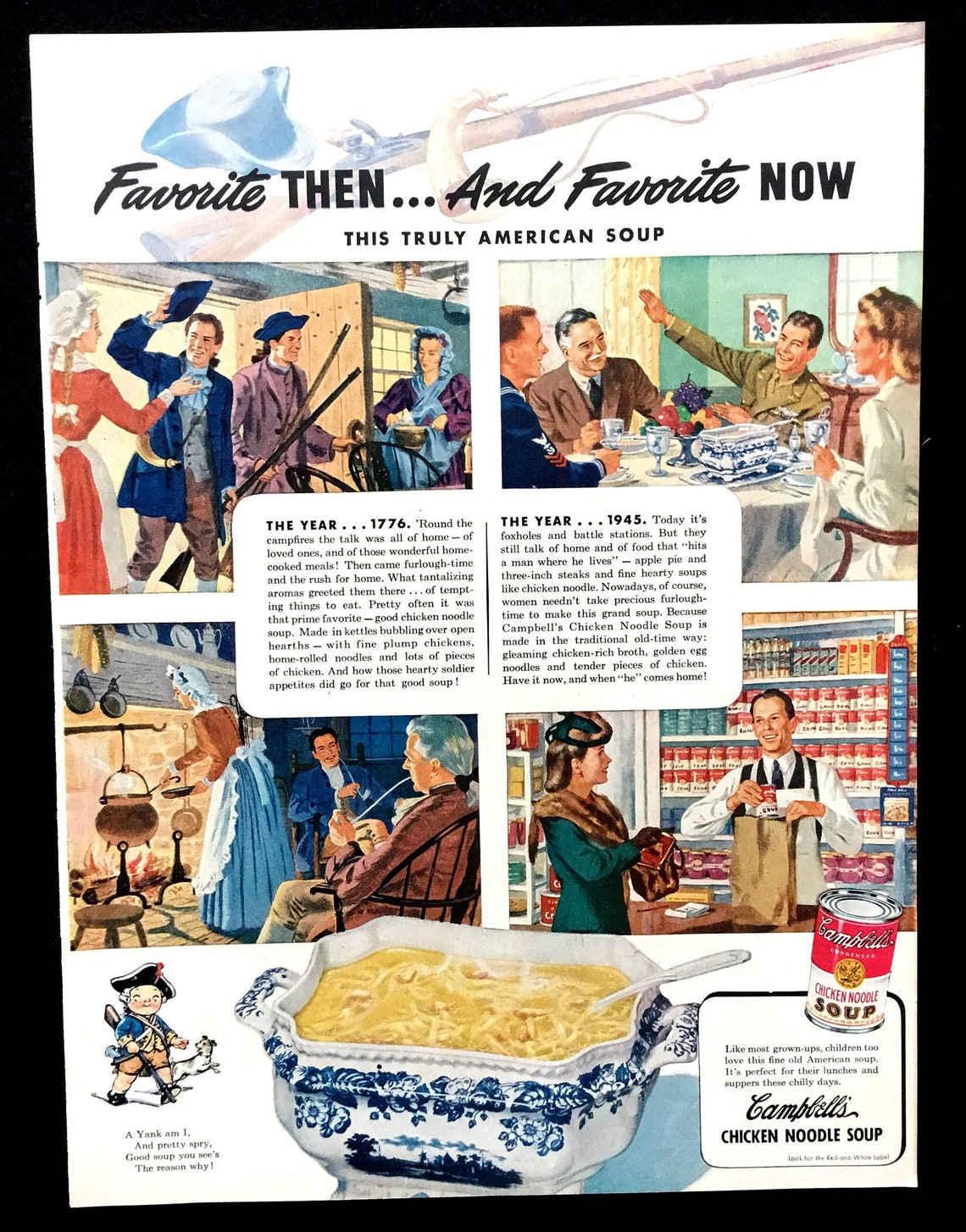 1945 Campbell's Chicken Noodle Soup Ad, Vintage Magazine Print - Etsy