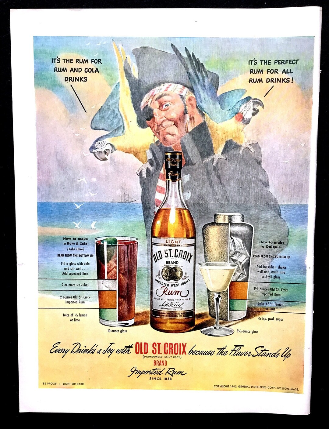 1945 Old St.croix Imported Rum Vintage Ad, Advertising Art, Magazine Ad ...
