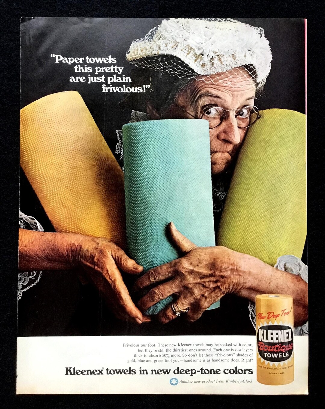 1968 Kleenex Boutique Towels Vintage Magazine Ad, Kitchen Decor - Etsy