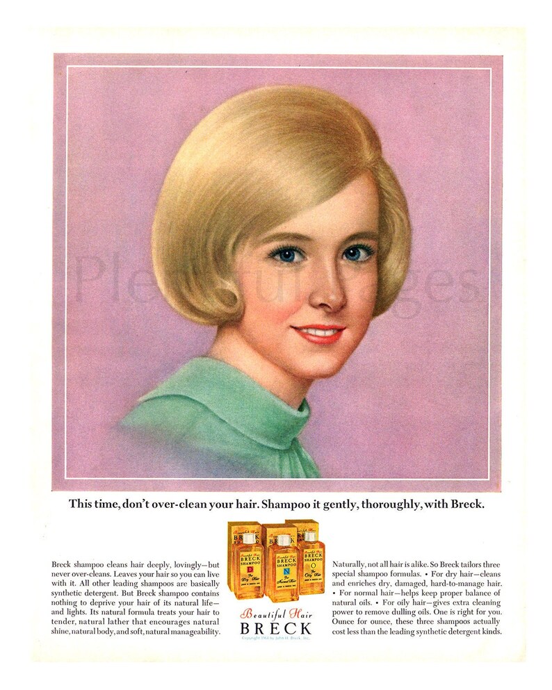 1964 Breck Shampoo Vintage Ad Breck Girl Advertising Art - Etsy