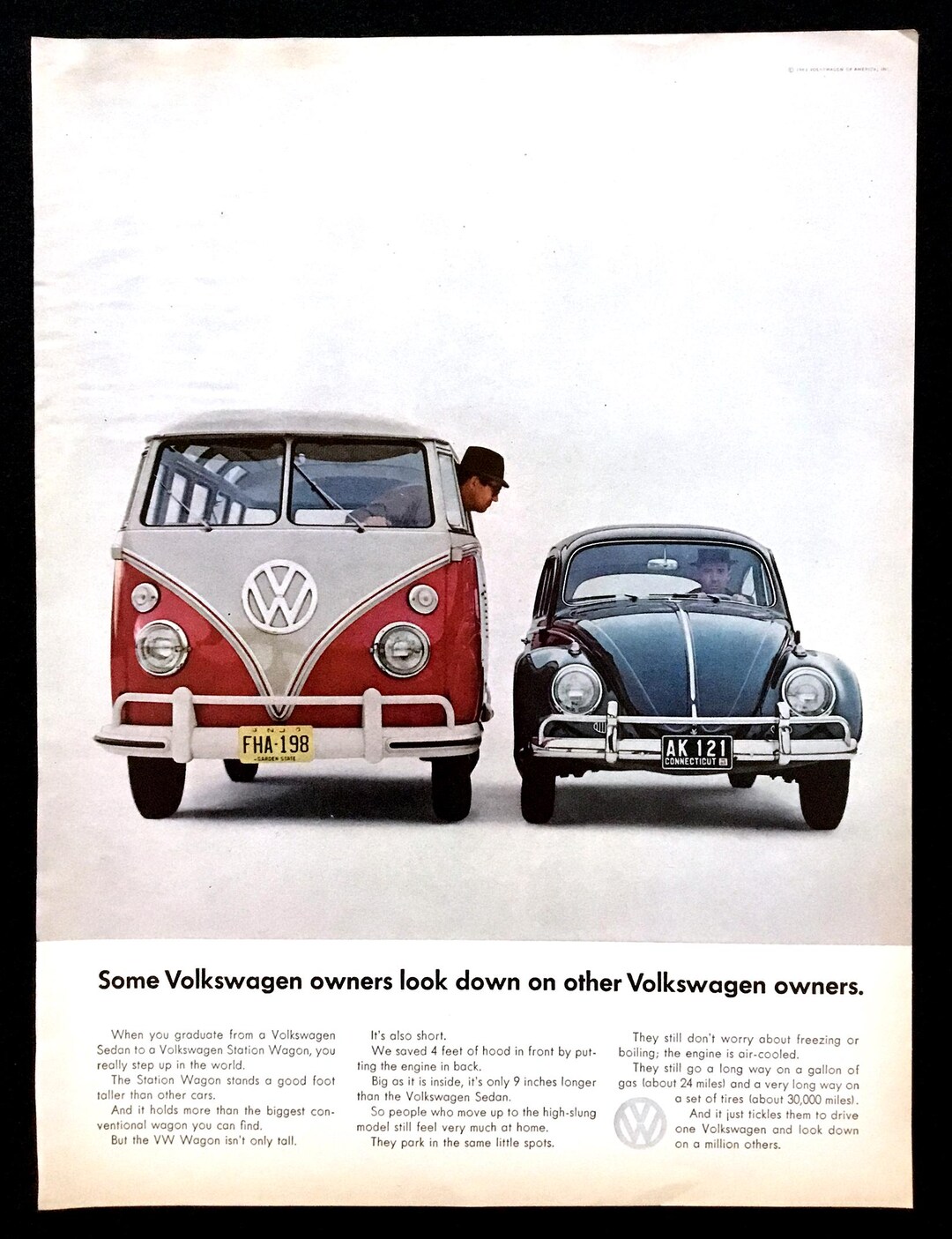 1963 Volkswagen Vintage Ad, Advertising Art, Magazine Ad, VW Station ...