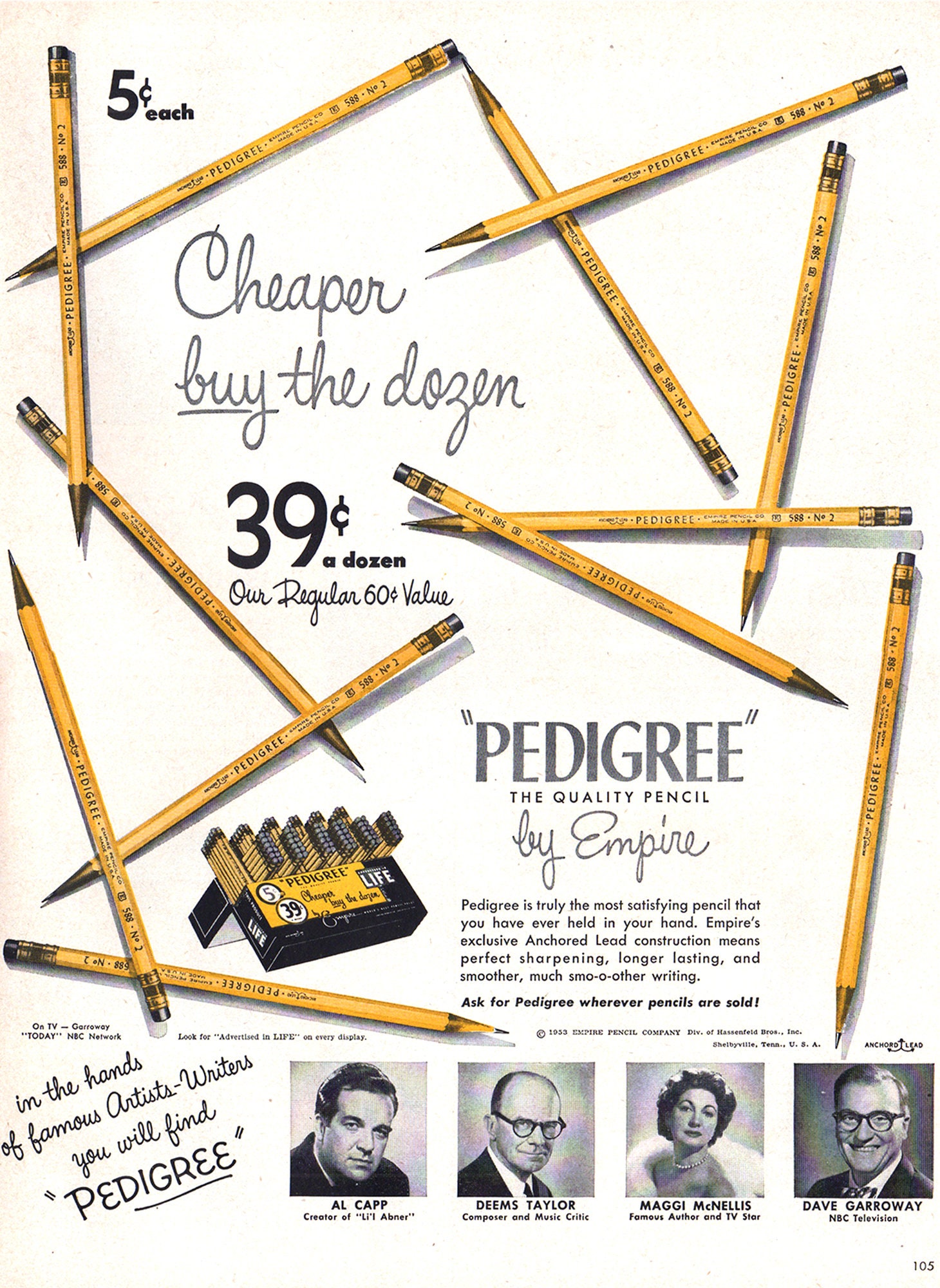 1954 Pedigree Pencils Vintage Magazine Ad, Al Capp Art - Etsy