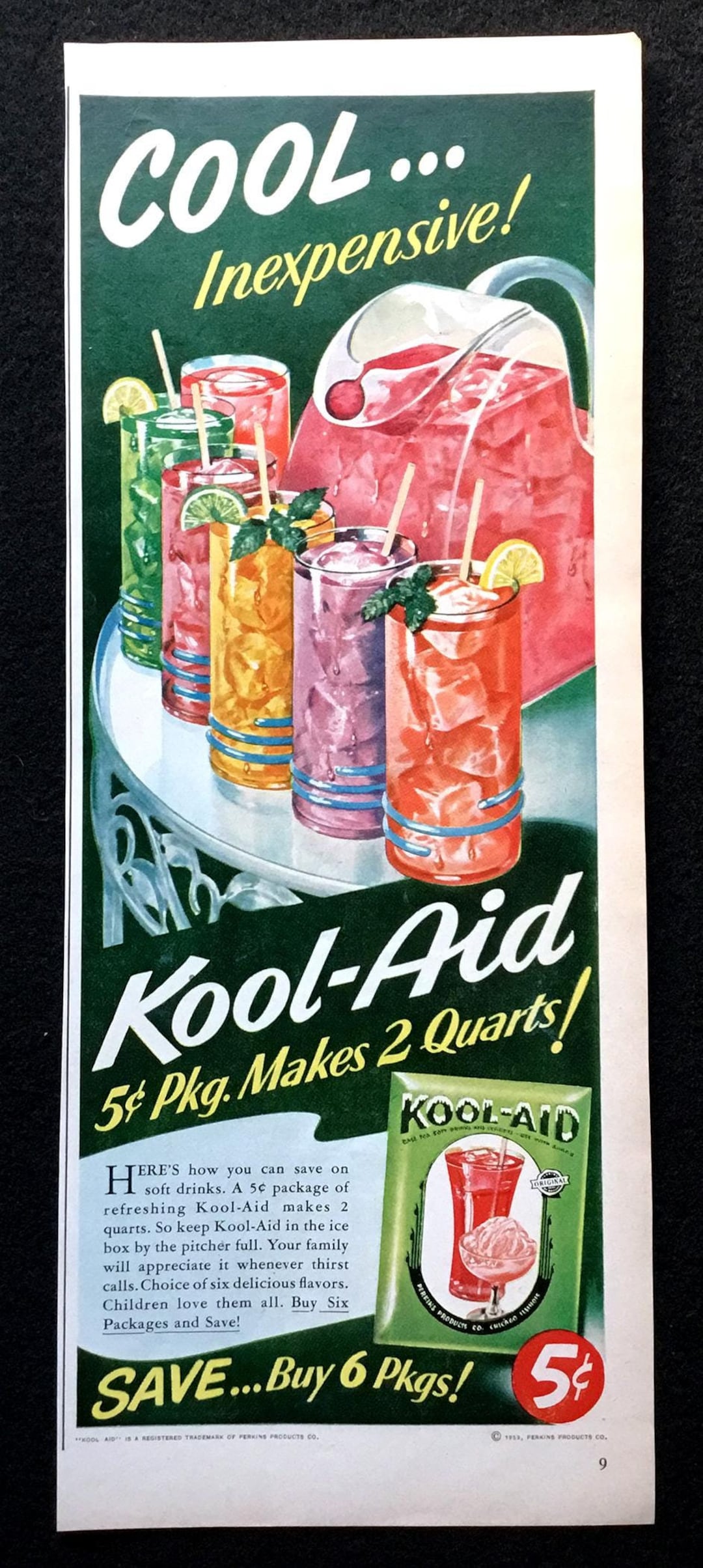 1953 Kool-aid Vintage Ad, Advertising Art, Magazine Ad, Print Ad ...