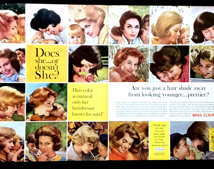 1963 Miss Clairol Hair Color Vintage Ad, Advertising Art, Magazine Ad ...