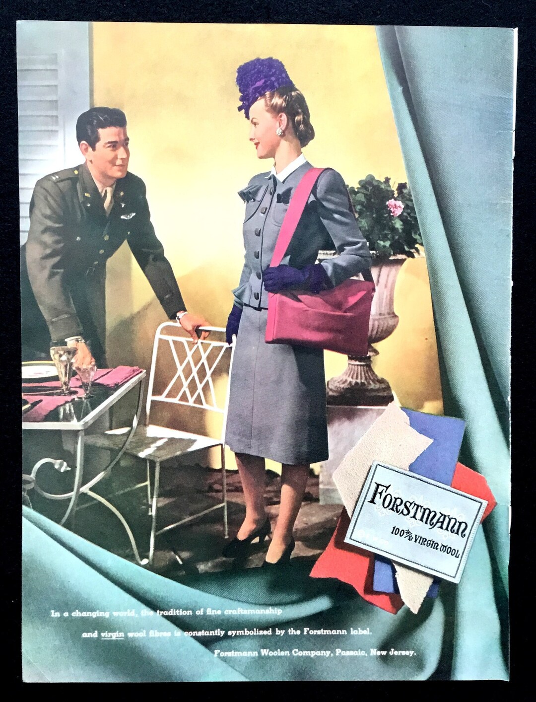 1944 Forstmann Wool Ad, WWII Fashion, Magazine Print - Etsy