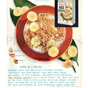 1950's Rice Krispies Vintage Ad Advertising Art Cereal | Etsy