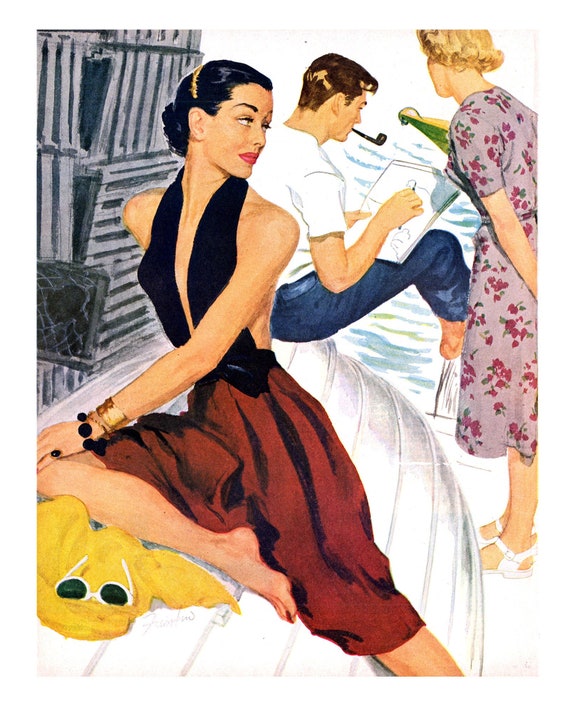 1949 Vintage Magazine Illustration Story Art 1940's - Etsy