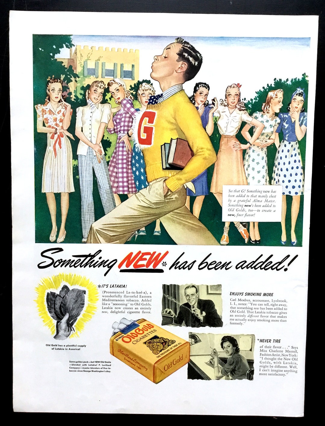 1941 Old Gold Cigarettes Vintage Ad, Advertising Art, Magazine Ad ...