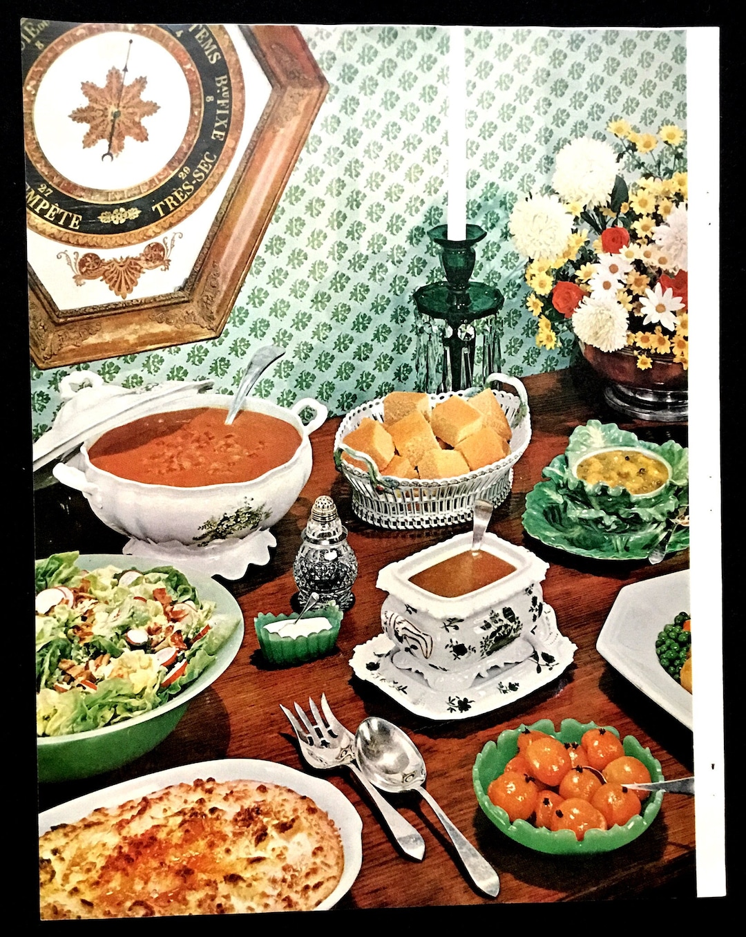 1950's Vintage Food Image, Dinner, Food Photography, Kitchen Decor ...