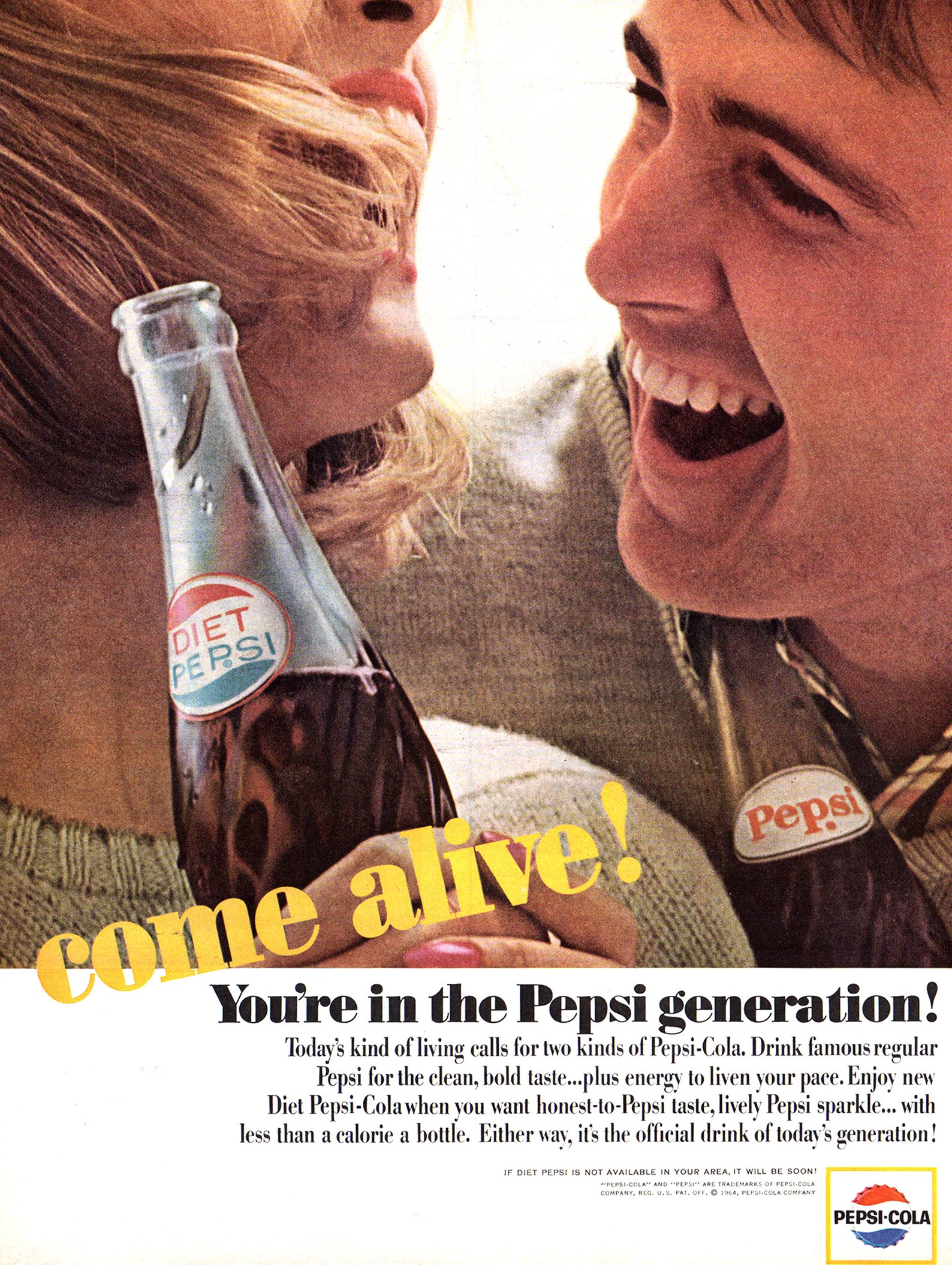 1964 Pepsi-cola Vintage Ad Advertising Art Magazine Ad - Etsy