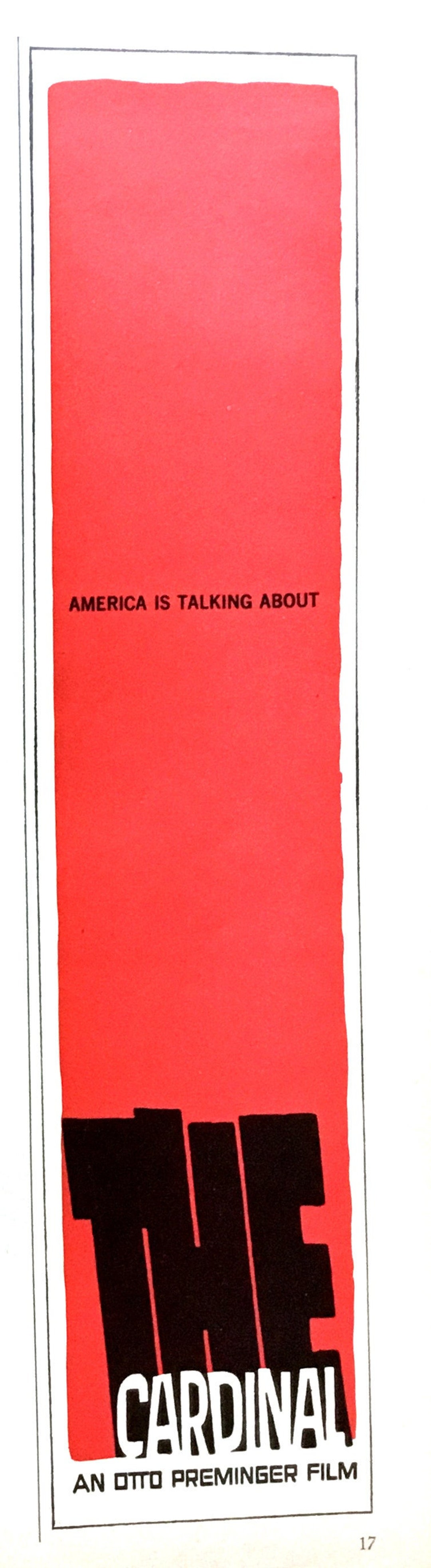 1963 "the Cardinal" Vintage Movie Ad, Advertising Art, Print Ad, Otto ...