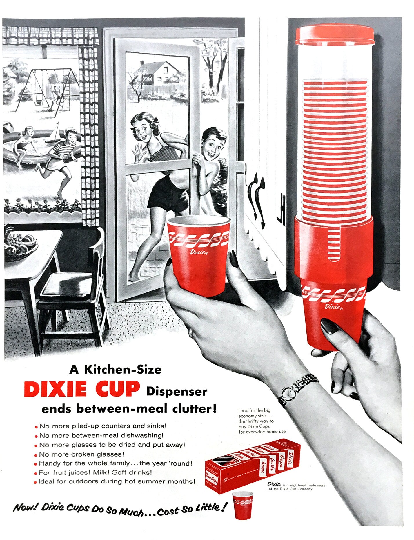 1950s Dixie Cups Ad, Vintage Magazine Print (10.5x14) - Etsy