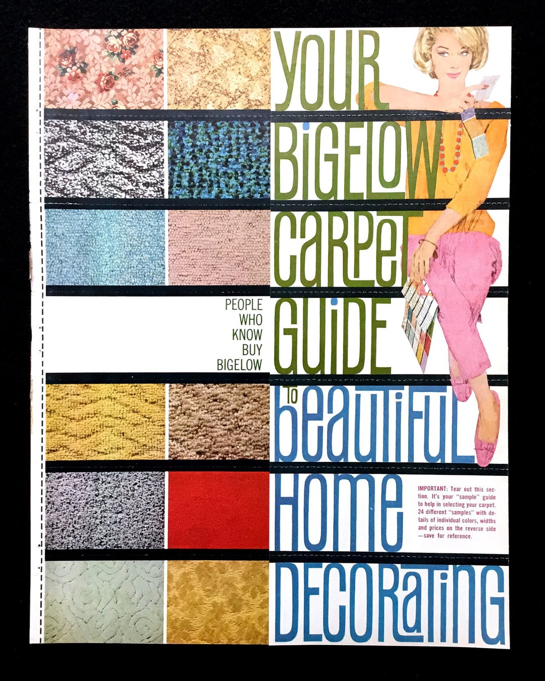 1960's Bigelow Carpet Vintage Ad, Advertising Art, Magazine Ad, 1960's ...