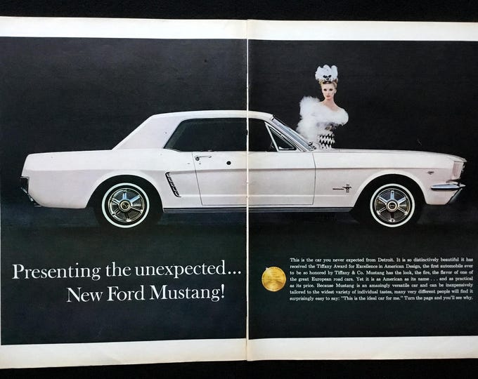 1964 Ford Mustang Vintage Ad, Advertising Art, Magazine Ad, Print Ad ...