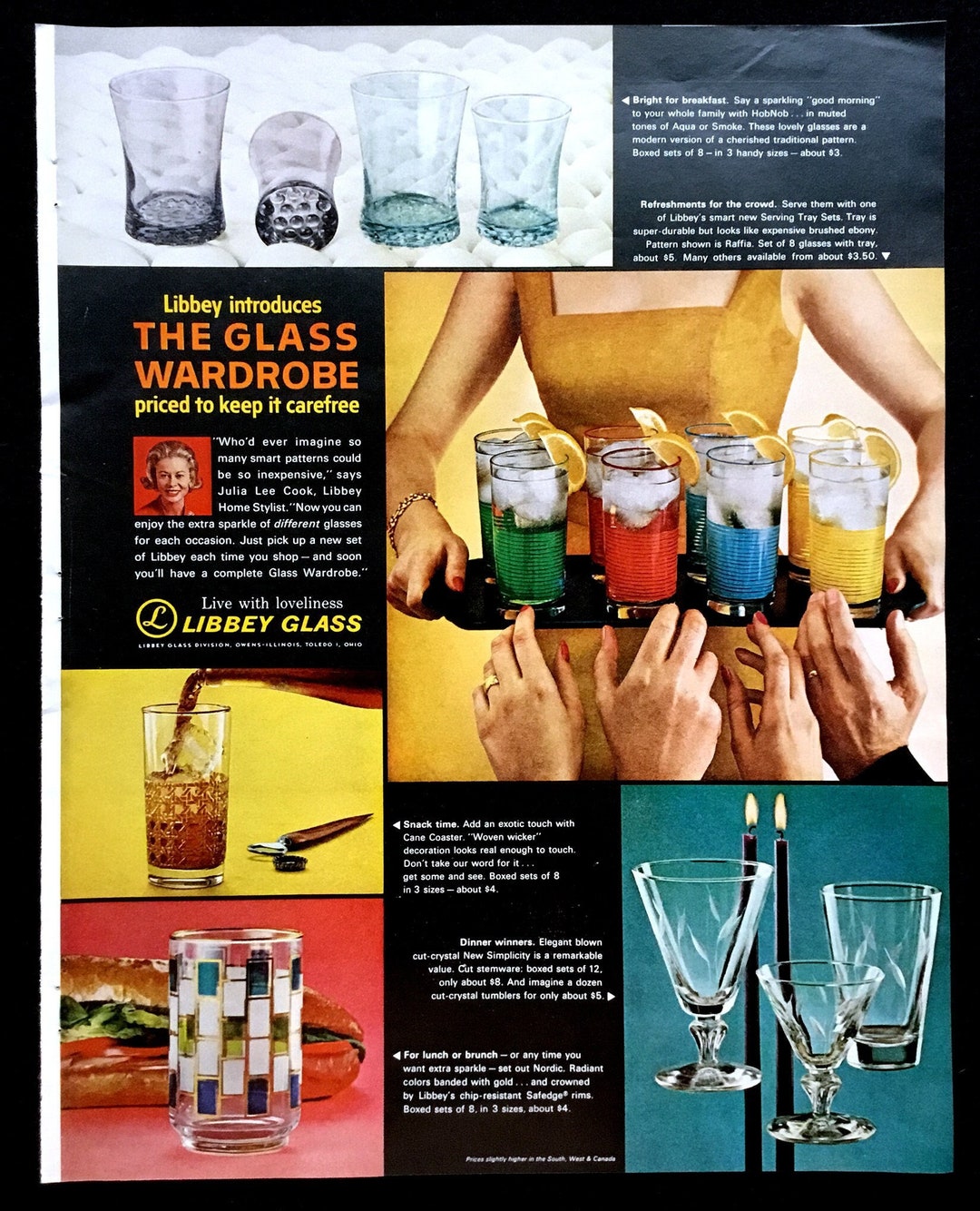 1963 Libbey Glass Vintage Ad, Advertising Art, Magazine Ad, Print Ad ...