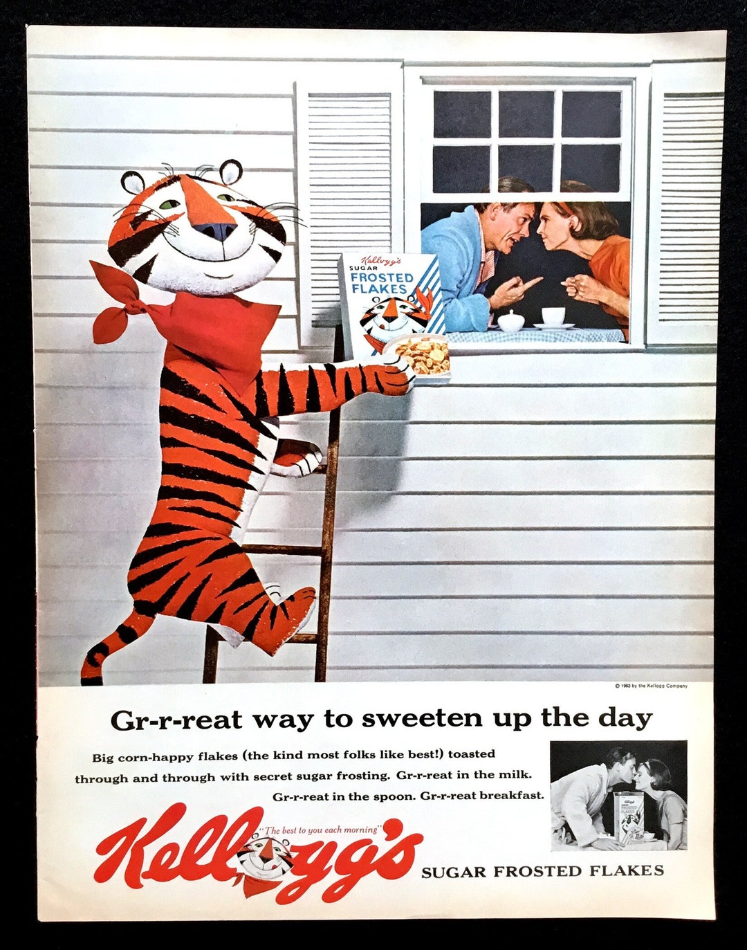 1963 Kellogg's Frosted Flakes Ad, Tony the Tiger, Vintage Magazine ...