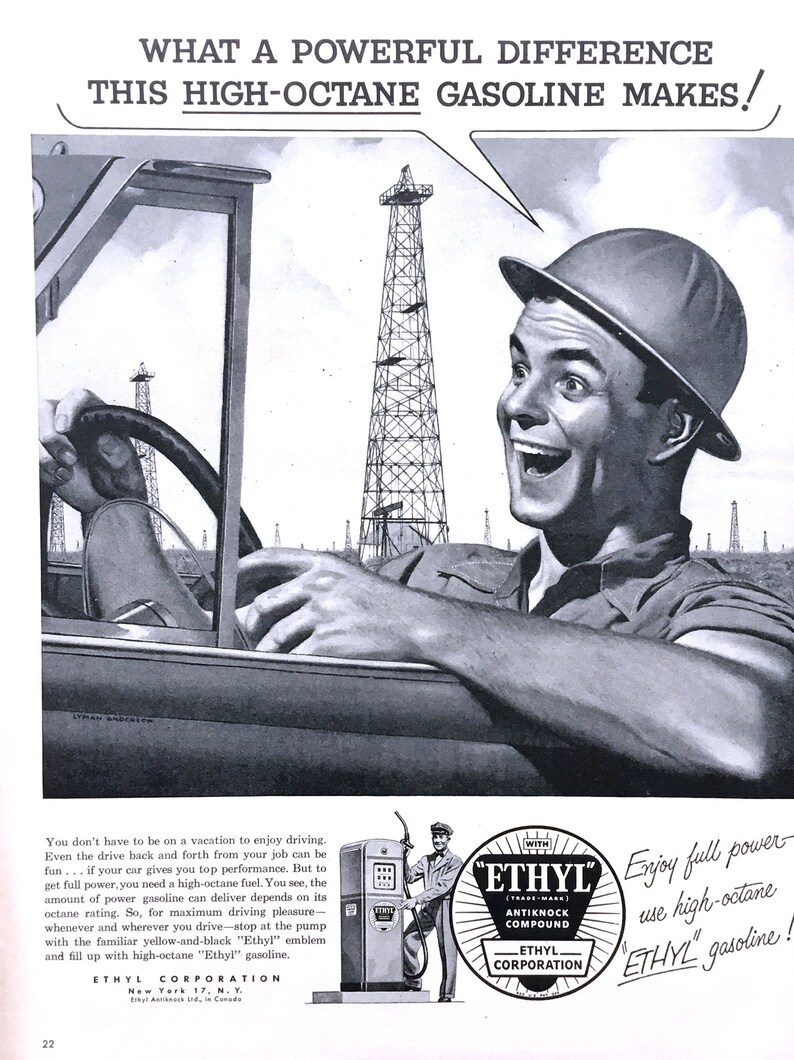 1954 Ethyl Gasoline Ad, Vintage Magazine Print - Etsy