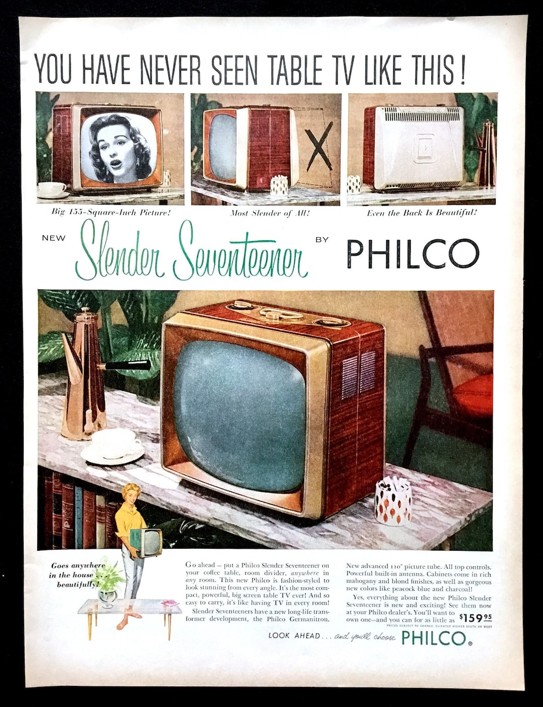 1950's Philco Television Vintage Ad, Advertising Art, Magazine Ad ...