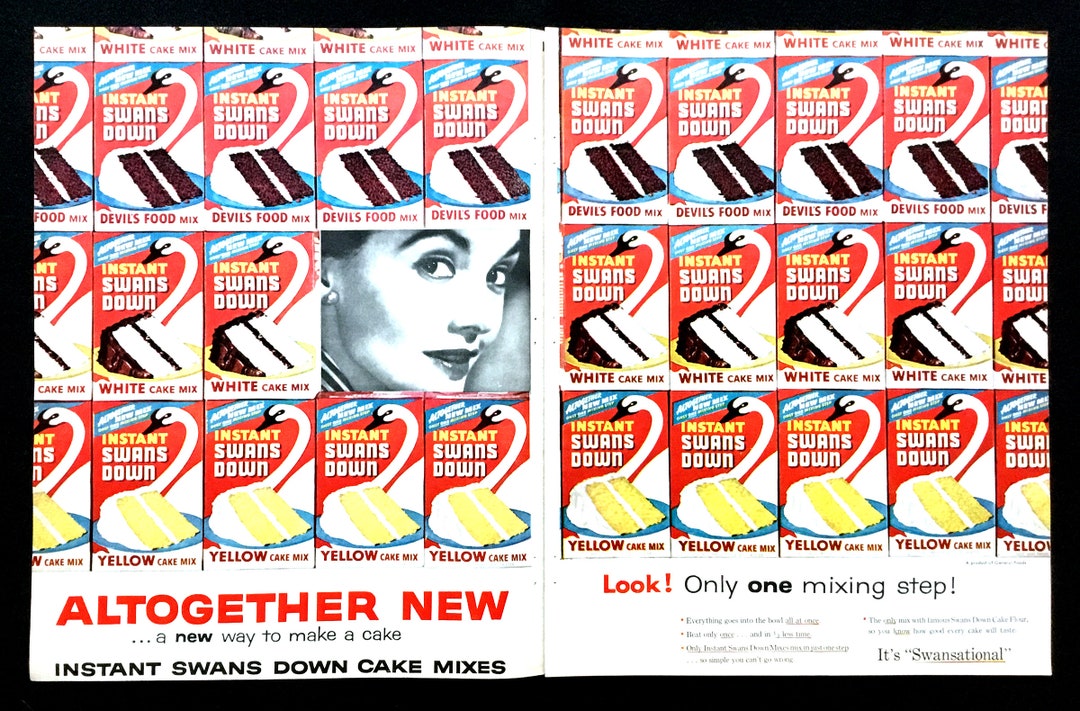 1955 Swans Down Cake Mix Vintage Ad, Advertising Art, Magazine Ad ...
