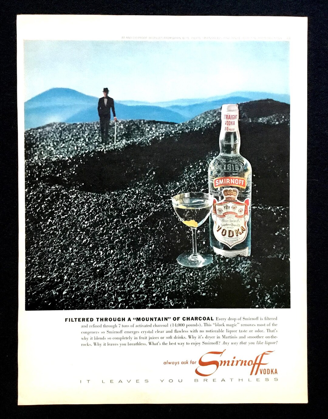 1964 Smirnoff Vodka Ad, Mid-century Bar Cart Decor - Etsy