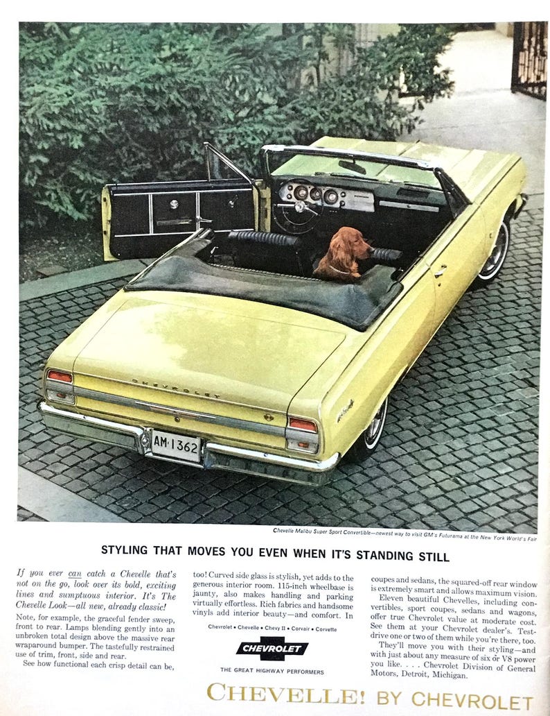 1964 Chevelle Vintage Ad, Advertising Art, Magazine Ad, Chevrolet ...
